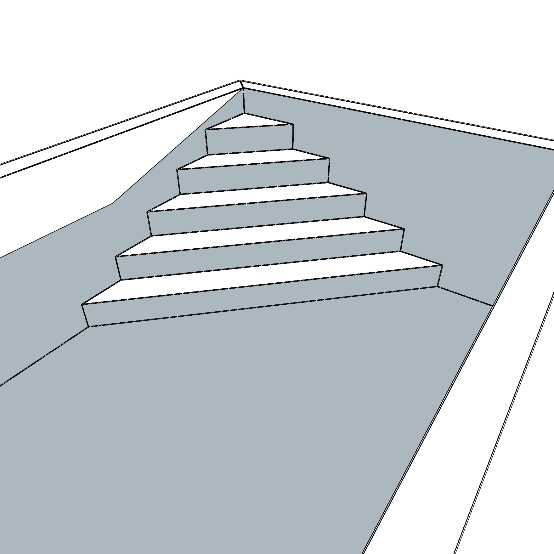 Schuine trap in de hoek - Aqua Techniques